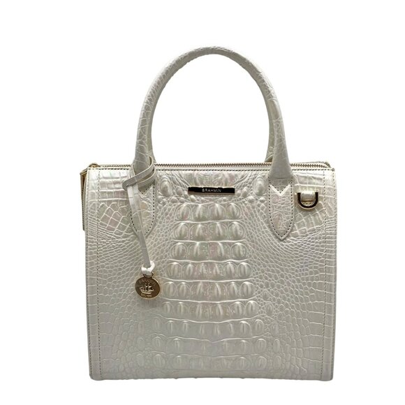 Brahmin | Bags | Brahmin White Croc Embossed Leather Caroline ...